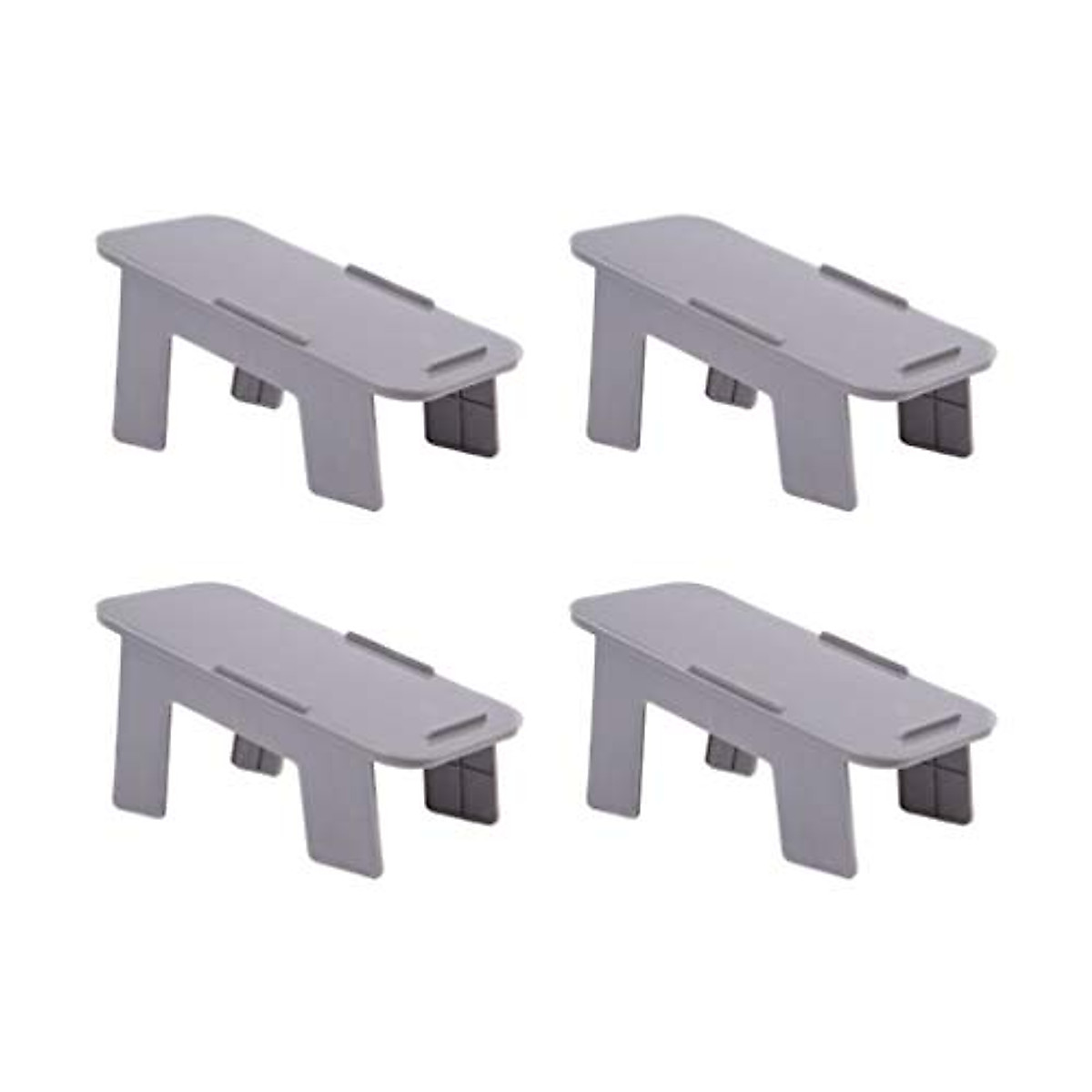 EXCEART White Shoe Cabinet 4pcs Shoe Slots Organizer Stackable Shoe Stacker Plastic Double Deck Shoe Rack Holder Boot Stand Dividers Space Saver for Closet Organization (Grey) Corner Shoe Rack