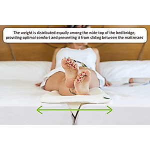 Insieme 12" Extra Wide Bed Bridge Twin to King Converter Kit – Use to Easily Combine 2 Twins to King or Plug Gap Between Split King Adjustable Mattresses. V-Shaped Wedge, Light, Thin & Strapless.