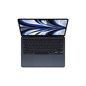 Apple 2022 MacBook Air with M2 chip, 8 core CPU, 10 core GPU, 16GB RAM, 512GB SSD Storage - Midnight (Z1610005E)