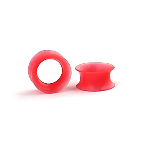 Ruifan Ultra Thin Silicone Ear Skin Flexible Flesh Tunnel Expander Stretching Gauge Earlets Plug Set Mix Color Gauges Kit 12mm - 9 Pairs