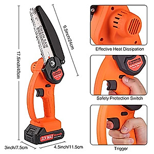 Mini Chainsaw 6 Inch, Bravolu Cordless Power Chain Saws, Portable 21V Chainsaw Battery Powered, Chainsaws Handheld Small Chainsaw for Wood Cutting Tree Trimming