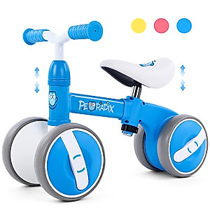 Peradix Baby Balance Bikes Adjustable Bicycle | Riding Toys for 10 Months Old Toddlers Children Boys Girls | No Pedal Silent Wheels Bicycle | Best First Birthday Gift