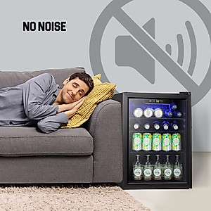 Xbeauty Beverage Refrigerator Cooler - 97CansMini Fridge Glass for Soda Beer or Wine double Glass Door Drink for Home and Bar,Adjust Temperature Freestanding Black Touch Control Panel,2.6Cu.Ft……