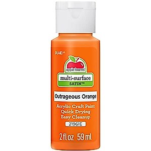 Apple Barrel Multi Surface Acrylic Paint, 2 oz, Outrageous Orange 2 Fl Oz