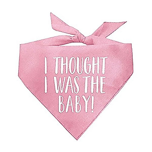 I Thought I was The Baby Baby Announcement Dog Bandana (Baby Pink, XS 340)