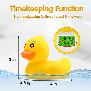 Duck Bath Thermometer, Baby Safety Water Thermometer for Bathtub, Digital Room Thermometer with LED Display Temperature Warning, Ducky Floating Toy for Infants Newborn Babies