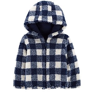 Simple Joys by Carter's Baby Hooded Sherpa Jacket, Navy/Ivory, 5T
