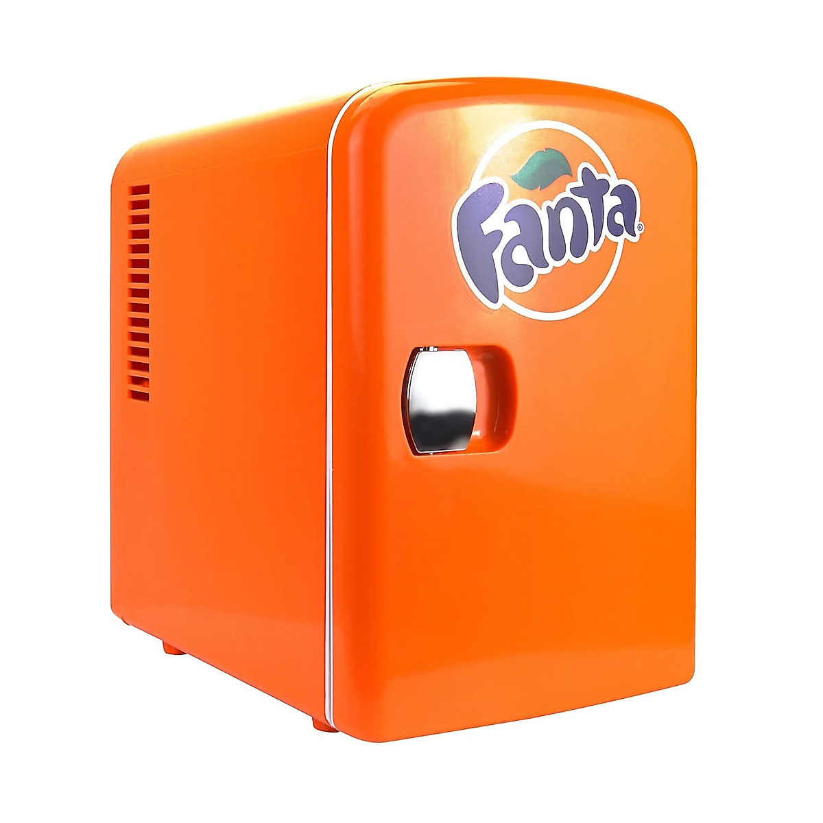 Coca-Cola Fanta 4L Cooler/Warmer w/ 12V DC and 110V AC Cords, 6 Can Portable Mini Fridge, Personal Travel Refrigerator for Snacks Lunch Drinks Cosmetics, Desk Home Office Dorm, Orange