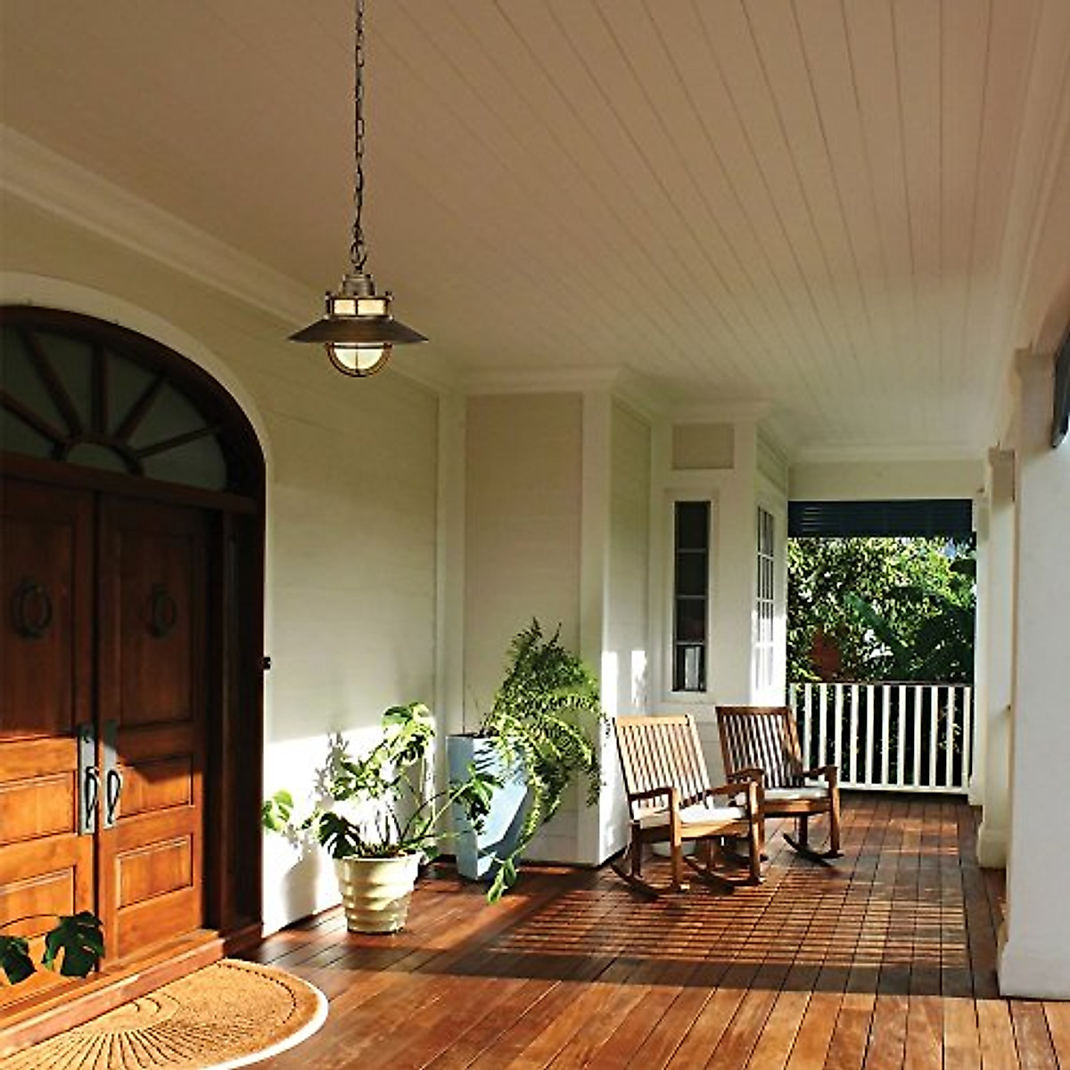 Liam 1-Light Outdoor Pendant, Bronze, Brushed Finish, White Frosted Glass Shade,44244