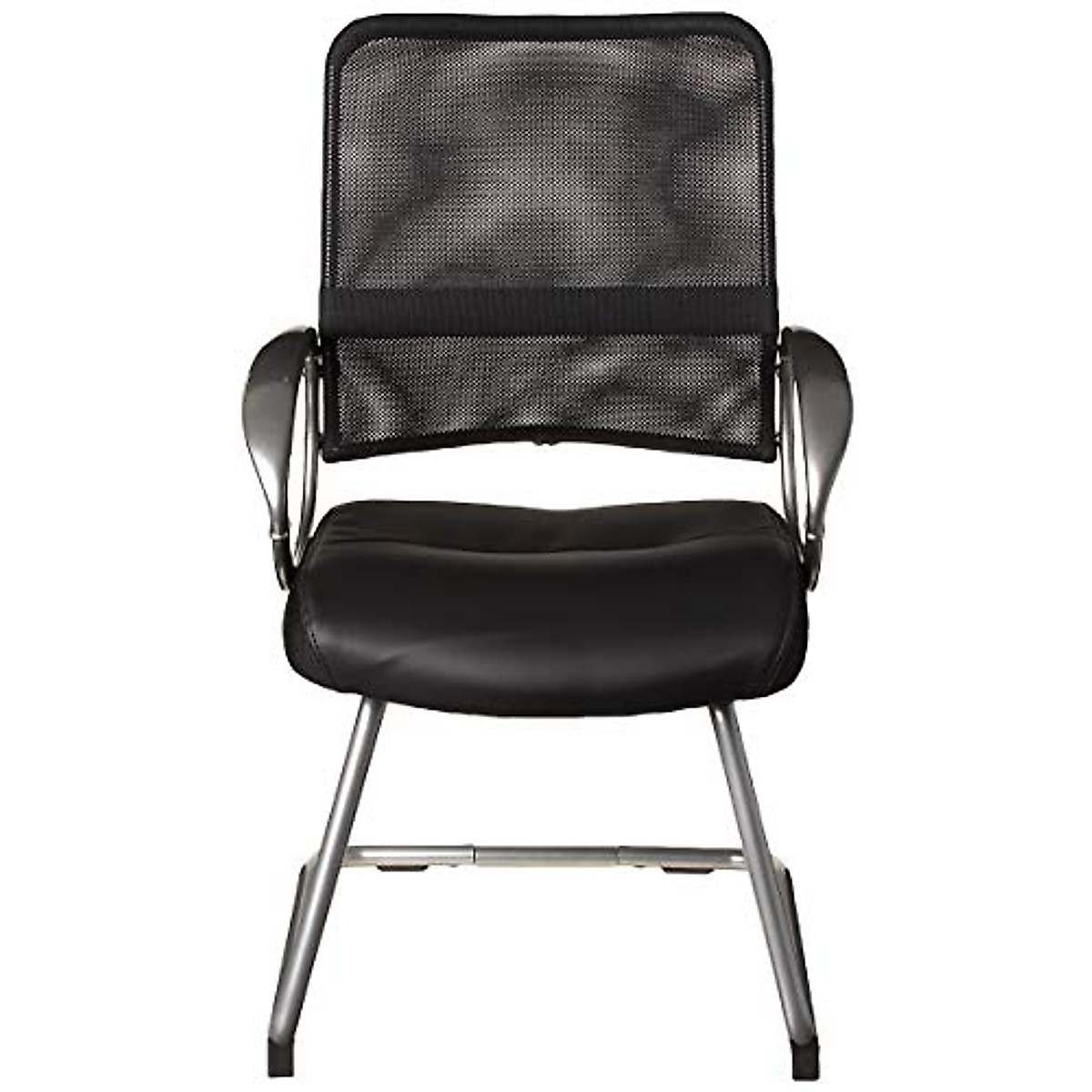 Boss Office Products Mesh Back Guest Chair with Pewter Finish in Black, 250 lb.