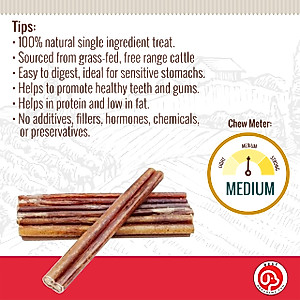 Best Dog Chews Beef Bladder Sticks 100% Naturally Delicious Dog Treat for All Breed Sizes Dogs and Puppies Single Ingredient - Best Long Lasting Dog Chew Dental Treats-Rawhide Free 6 inch (12 Count)