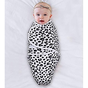 The Peanutshell Swaddle Blankets for Baby Girls, Cheetah & Ditsy Floral, 3 Pack Wrap Set, 2 Sizes (Small/Medium)