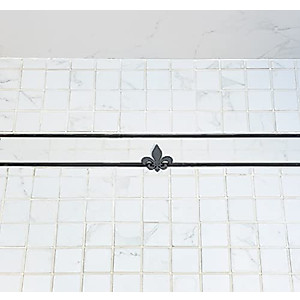 DrainWig Shower Hair Catcher, Disposable Drain Protector, Black and White Versailles, 4 Pack