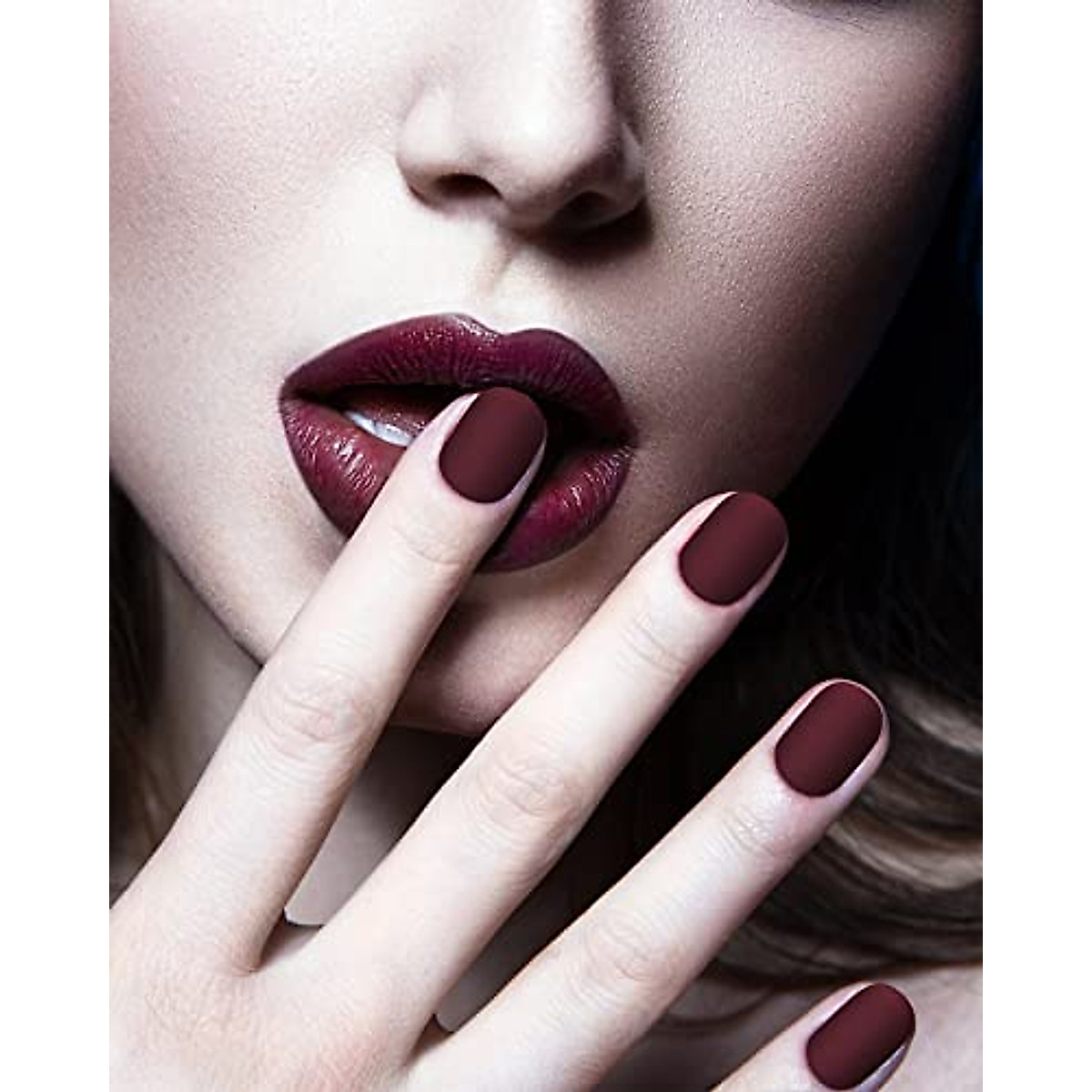 LADYING Matte Short Acrylic False Nails for Women, Stick Glue on/ Press on Nails Set with Glue Nail File, Nail Art Salon Ballerina French Fake Tips, 8 Packs (192 PCS)