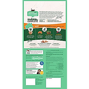 Nutrish Rachael Ray Indoor Complete Natural Dry Cat Food, Chicken with Lentils & Salmon Recipe, 3 lbs (Pack of 2)