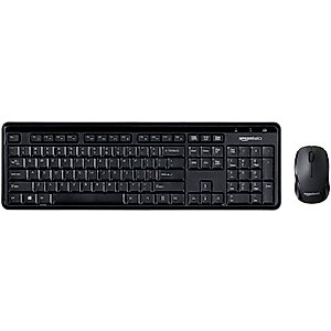 Amazon Basics 2.4GHz Wireless Computer Keyboard and Mouse Combo, Quiet and Compact US Layout (QWERTY), Black