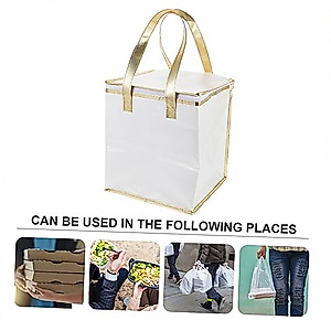 SOLUSTRE Insulated Bag insulated bag cloth insulated reusable grocery bags disposable cooler large cooler bag cooler bags insulated cooler bag food carrier Fresh food bag