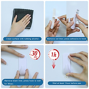 Gluest 20pcs Adhesive Wall Hooks with 20 Adhesive Strips, Wall Hooks for Wall No Damage, Removable Wall Hooks for Hanging, Coat Hooks, Key Hooks & Key Holder, Robe Towel Hooks Hanger