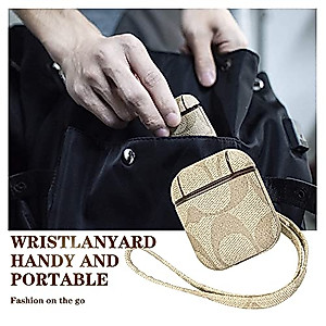 Designer Luxury Leather Elegant Airpods Case with Keychain for Airpods 2/1 Fully Protective Case for Airpods Accessories Gifts for Women Girls