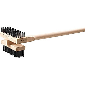 Carlisle FoodService Products Stainless Steel Double Broiler King Grill Brush with Handle, 48 Inches