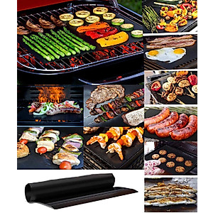 AYZA Oven Liners for Bottom of Gas Oven(Pack of 6), Reusable Non-stick Heat Resistant Baking Mat for Microwave Electric Oven, BBQ Grill Mat Heavy Duty Oven Mats, Easy to Clean (15.7 x 13 inch), Black