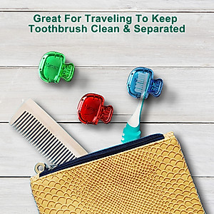 Mspan Toothbrush Head Cover Cap: Toothbrush Protector Brush Pod Case Protective Plastic Clip Bathroom Cool Stuff for Household Travel