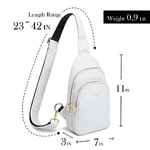 AOCINA INICAT Small Sling Bag Crossbody Vegan Leather Fanny Packs for Women Fashionable Chest Bag for Travel(D-026 White)