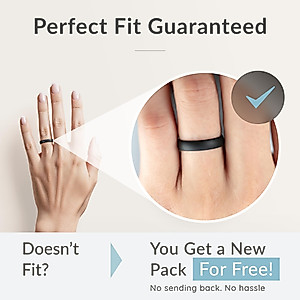 ThunderFit Women Breathable Eternity Pattern Silicone Wedding Rings Anniversary Bands 4mm Wide 1.5mm Thick - 1/2/3/4/5/6/7/8/9/10/12 Variety Multipack