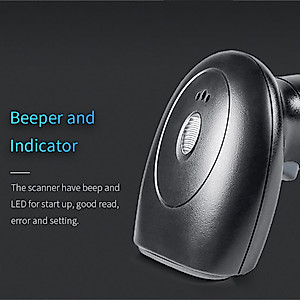 2D 1D Barcode Scanner 2.4G Wireless USB Wired Connection Handheld Bar Code Reader Manual Trigger/Auto Continuous Scanning Support Screen Code Compatible with Windows Android Mac for Supermarket
