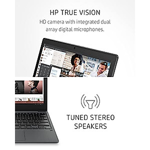 HP Chromebook 11 Laptop, MediaTek MT8183, 4 GB RAM, 64 GB eMMC, 11.6" HD Touchscreen, Chrome OS, Long Battery Life, USB-C Port, Custom-Tuned Speakers, Lightweight (11a-na0100nr, 2022, Ash Gray)