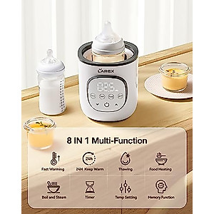 Bottle Warmer, Fast Baby Bottle Warmer for Breastmilk and Formula, with Timer and Accurate Temp Control, 8-in-1 Baby Milk Warmer BPA Free with Digital Display, Bottle Warmers for All Bottles