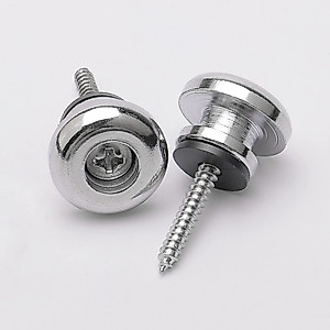 Unxuey Silver Guitar Strap Buttons End Pins Strap Locks Mushrooms Head with Mounting Screws for Acoustic Electric Guitar Bass Ukulele 10PCS