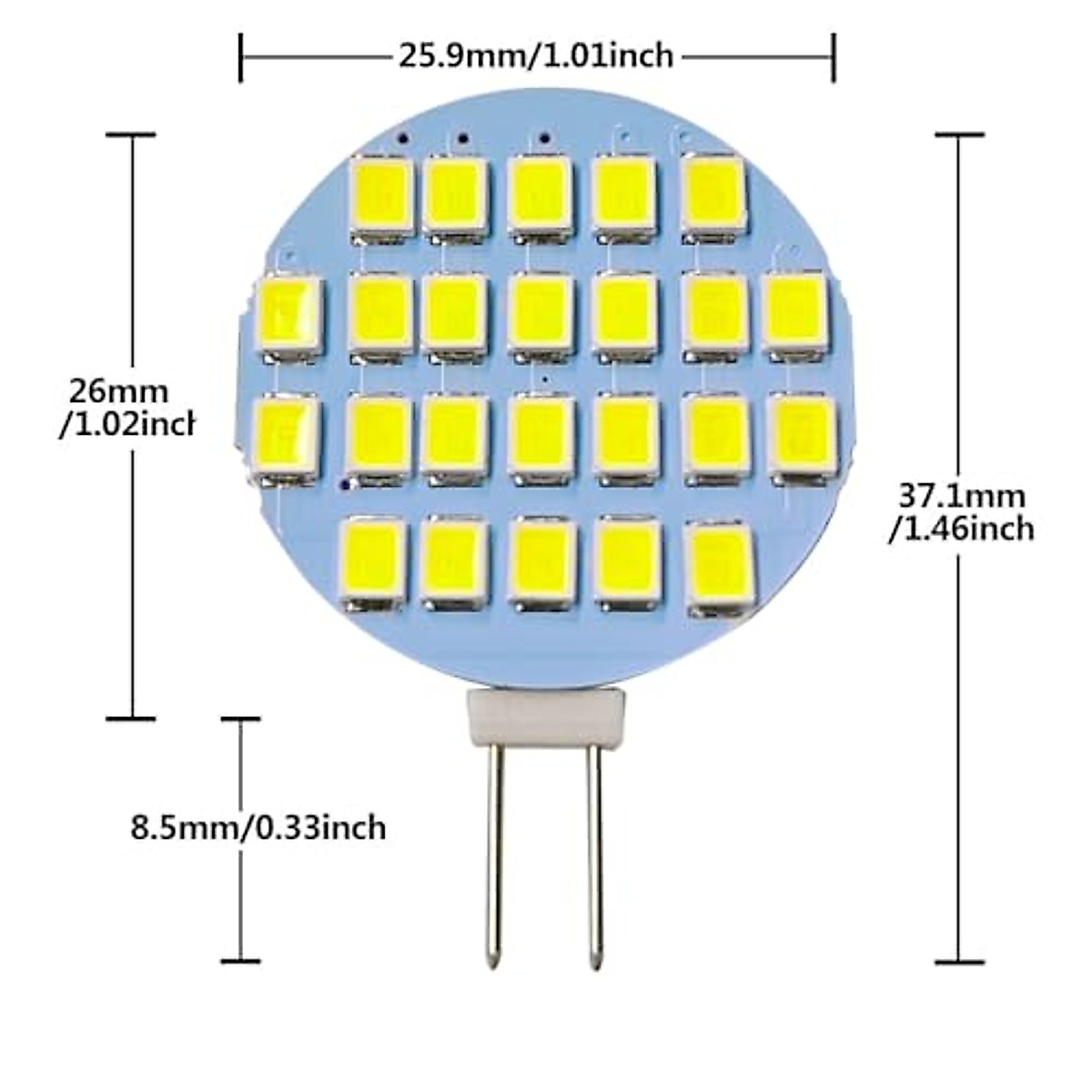 GRV G4 24-2835 SMD LED Bulb Lamp Super Bright Cool White RV Camper Under Cabinet Dome Light DC12V Dimmable Pack of 10