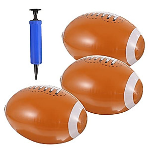 CLISPEED 3 Sets Inflatable Beach Ball Giant Inflatable Ball Summer Decorations for Outside Beach Toy Inflatable Water Balls Football Toys for Kids Inflatable Rugby Toys Ball Toy for Kids