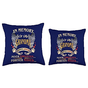 I Miss My Grandma-Grandma Guardian Angel In Heaven In Memory of My Grandma Always Loved Never Forgotten Throw Pillow, 16x16, Multicolor