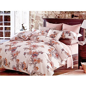 Dolce Mela DM501K 6 Piece Duvet Cover Set, King, Abloom