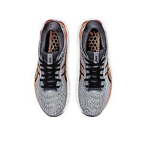 ASICS Men's GEL-NIMBUS 24 Running Shoes, 9, SHEET ROCK/SHOCKING ORANGE