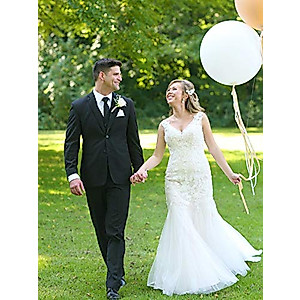 36 inch White Latex Balloons Large Round Balloon for Birthday Wedding Party Decorations,6 pcs