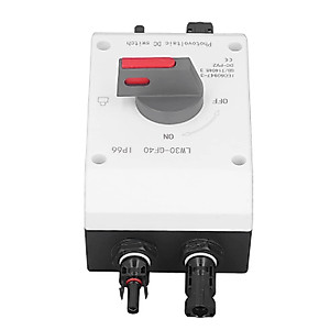 Solar Combiner Box, 1500V DC 32A 4P IP66 Waterproof Insulated Switch Professional Power Solar PV DC Quick Disconnect Switch for Solar Power System RV Boats (Basic)