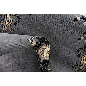 Unique Loom Reza Collection Traditional Persian Style Area Rug, 2 ft 2 in x 8 ft 2 in, Gray/Ivory