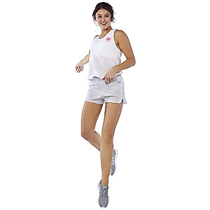 Juicy Couture Women's Perforated Run Short, White Combo, Large