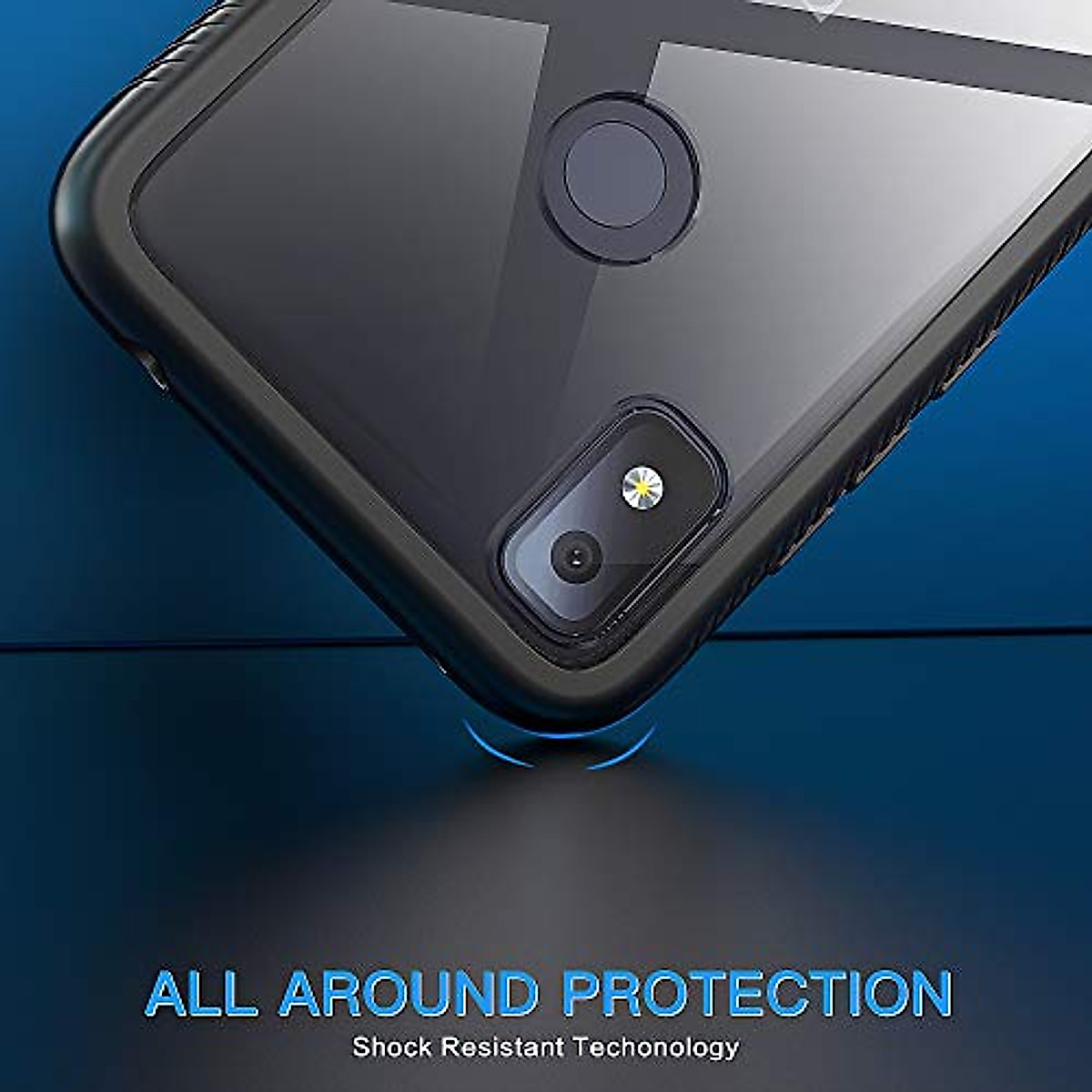 IDweel Fullbody Case for TCL REVVL 4,T-Mobile REVVL 4 Case, Hybrid Built-in Screen Protector TPU Shock Absorption Shatter-Resistant Bumper + Clear PC Back Anti-Drop Cover, Clear/Black Bumper