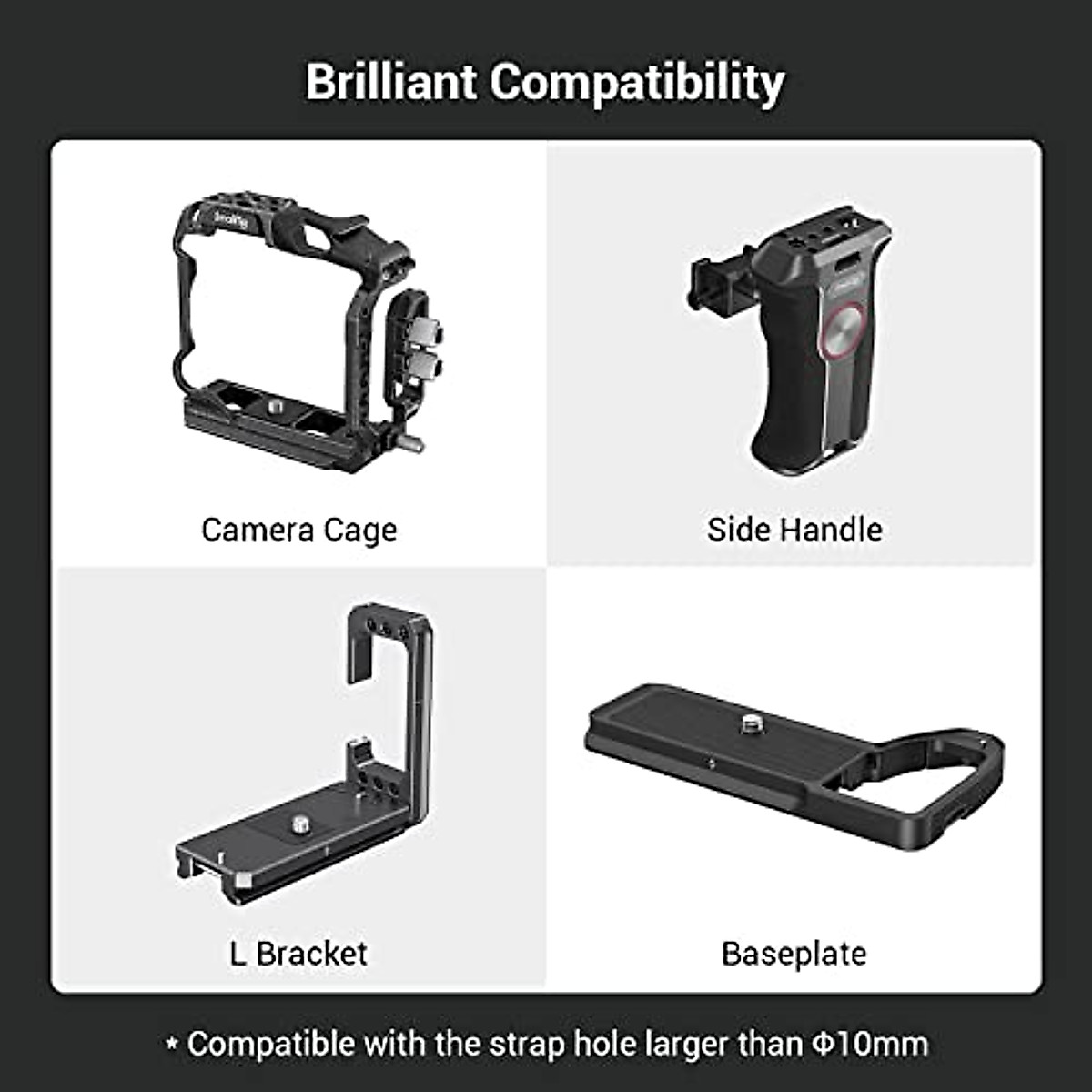 SMALLRIG Camera Cage Wrist Strap, Hand Strap with Quick Adjustable and Detachable Design Secure Grip for Camera Cage Camera Handle and L Bracket - 3848