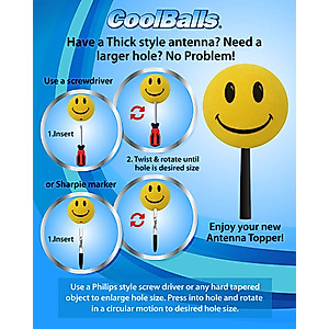 HappyBalls Cowboy with Black Hat Truck, Car, SUV Antenna Topper Auto Accessory
