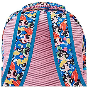 Powerpuff Girls Classic Allover Backpack - Mojo Jojo, Blossom, Bubbles and Buttercup - Officially Licensed Powerpuff Girls School Bookbag (Pink)