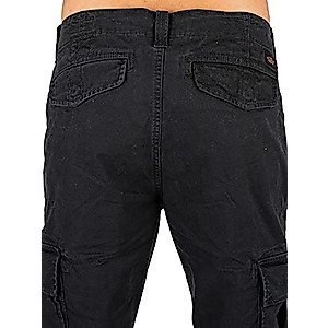Superdry Mens Organic Cotton Core Cargo Pants Washed Black Size 38/32