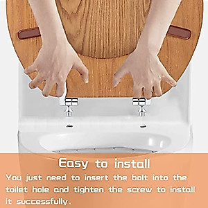 SUFISEAT Wooden Toilet Seat Round for Winter, Wood Toilet Seat for American Standard Size Toilet Seats, Easy to Install