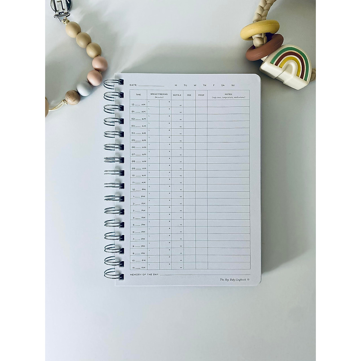 Baby's Daily Logbook, Breastfeeding Journal, Track your Infant’s Feedings, Sleep, and Diaper changes. Plus Bonus Sections including: Growth Charts, Illness Charts, Milestones, Teeth Chart, Doctor appointment notes, and Storage Pocket.