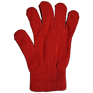 Winter Magic Gloves, 12 Pairs Stretchy Warm Knit Bulk Pack Mens Womens