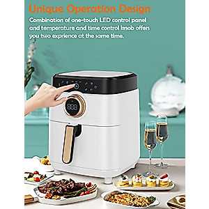 Air Fryer, Airfryer Oven Large Air Fryer 1700W 8-in-1 with Touch Screen Air Fryers Detachable Dishwasher Safe Nonstick Basket Freidora de Aire 36 Recipes BPA & PFOA Free 5.8 QT White Air Fryer